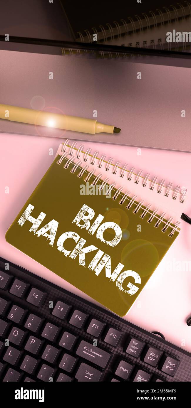 Writing displaying text Bio Hacking. Business approach exploiting ...