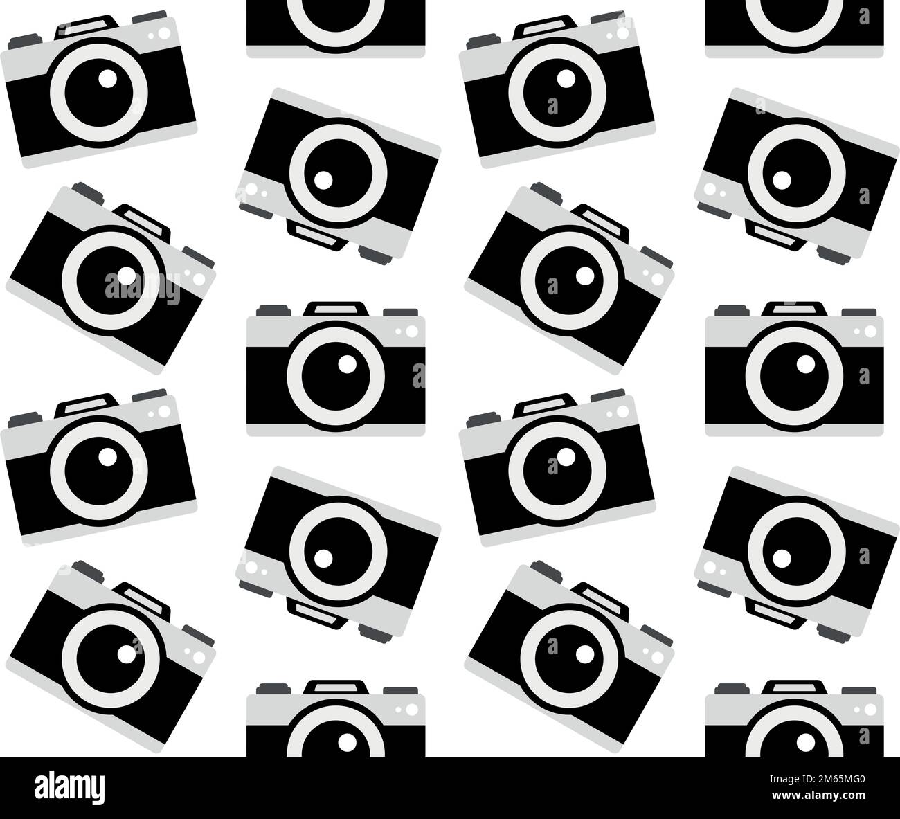 Vector seamless pattern of flat photo camera isolated on white ...