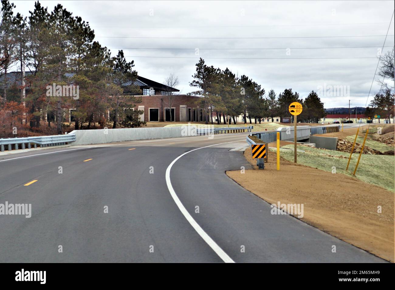 A new bridge is shown on South J Street on April 4, 2022, at Fort McCoy ...