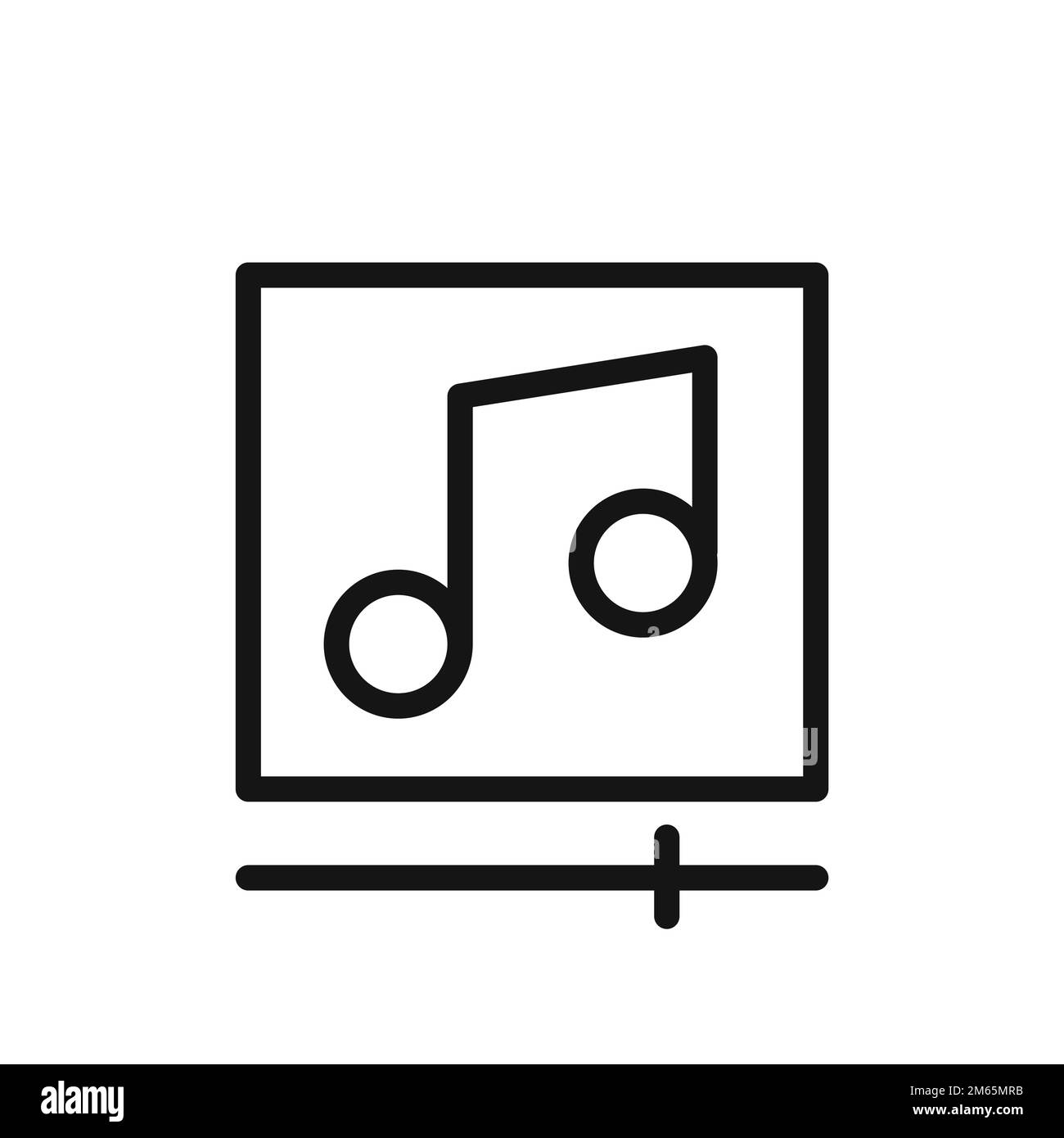 Music player line icon isolated on white background. Black flat thin ...