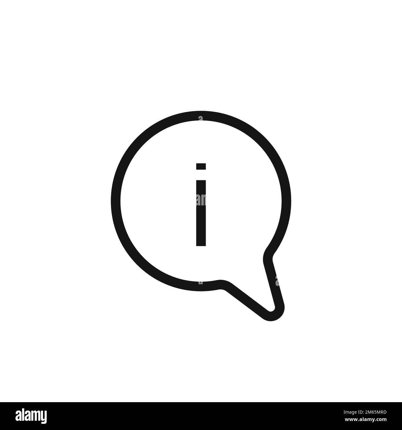 Information line icon isolated on white background. Black flat thin ...