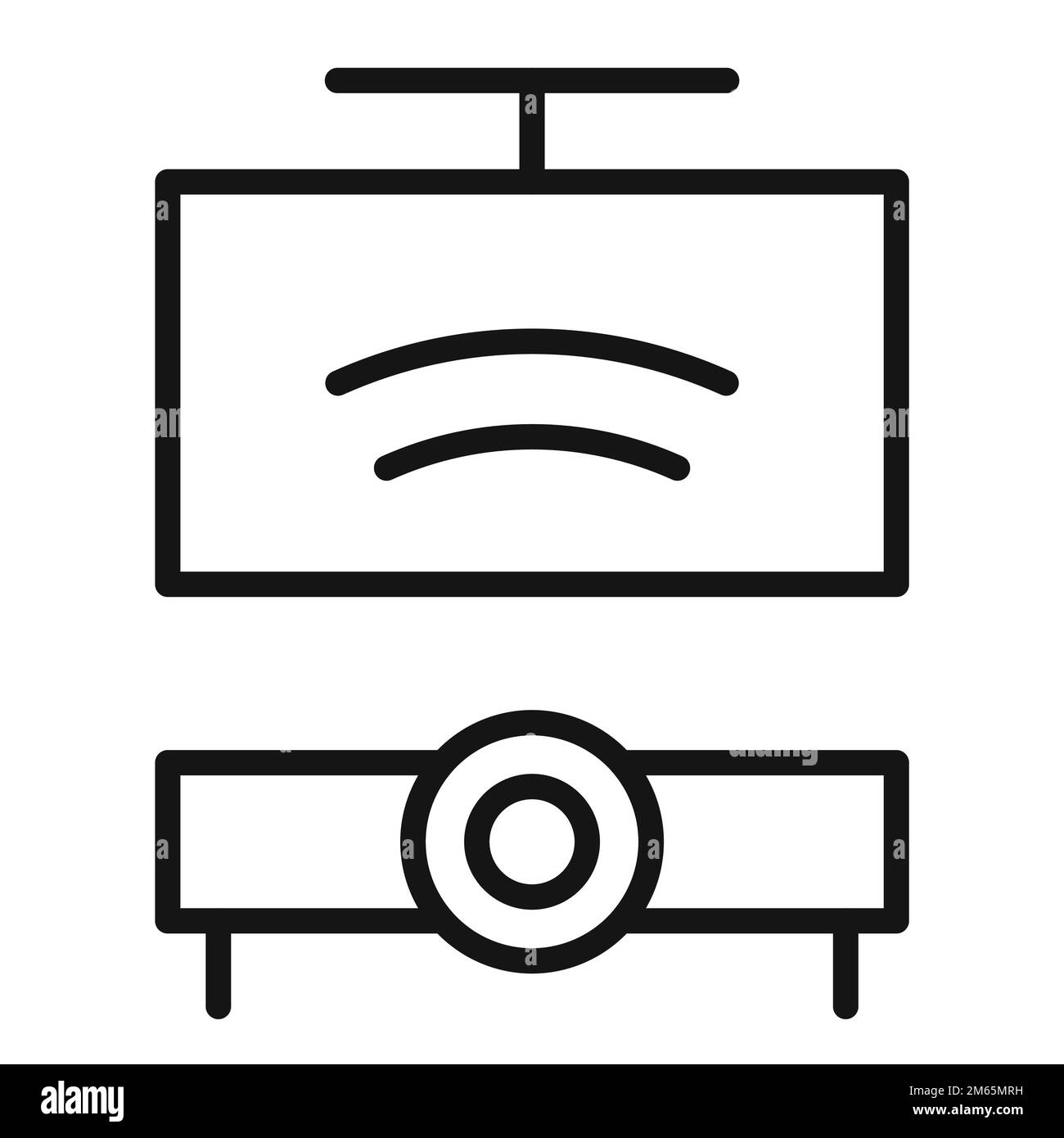 Projector line icon isolated on white background. Black flat thin icon ...