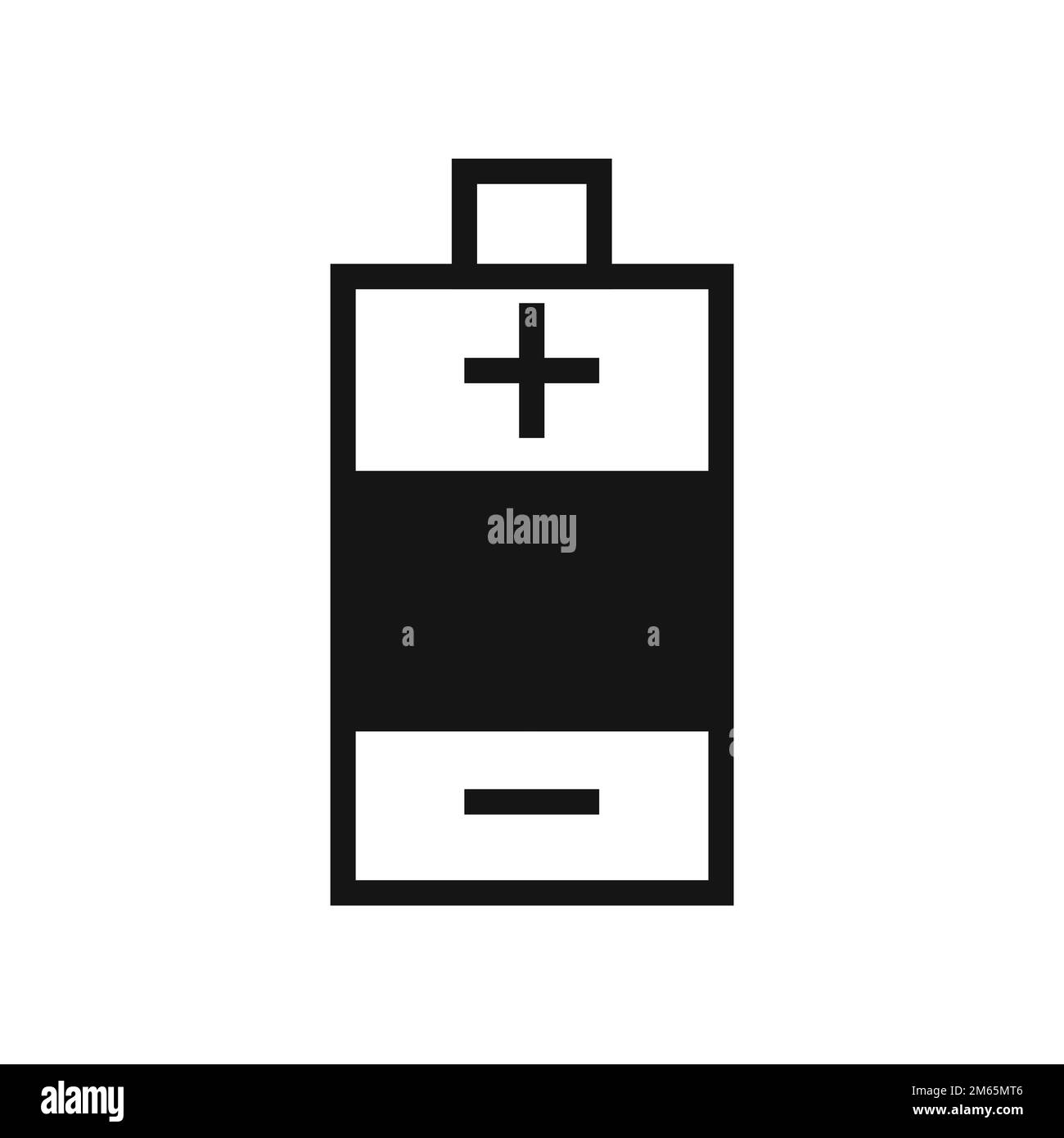 Battery line icon isolated on white background. Black flat thin icon on modern outline style ...