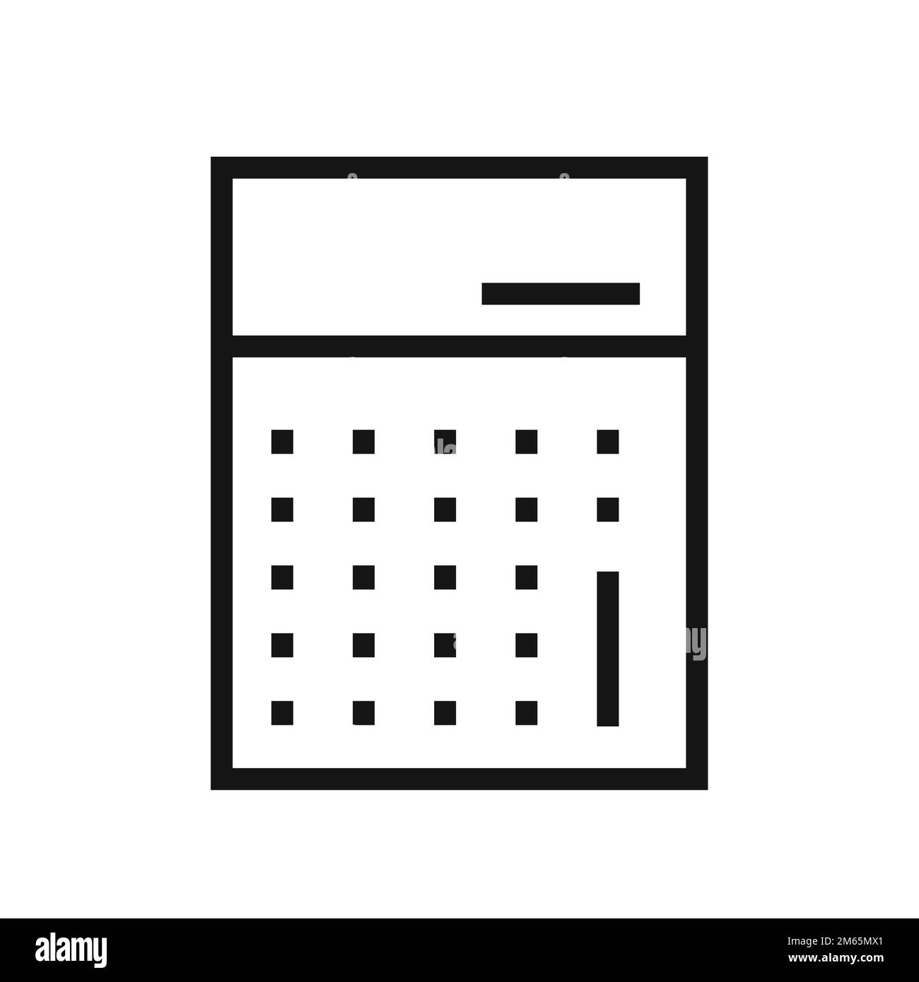 Calculator line icon isolated on white background. Black flat thin icon ...