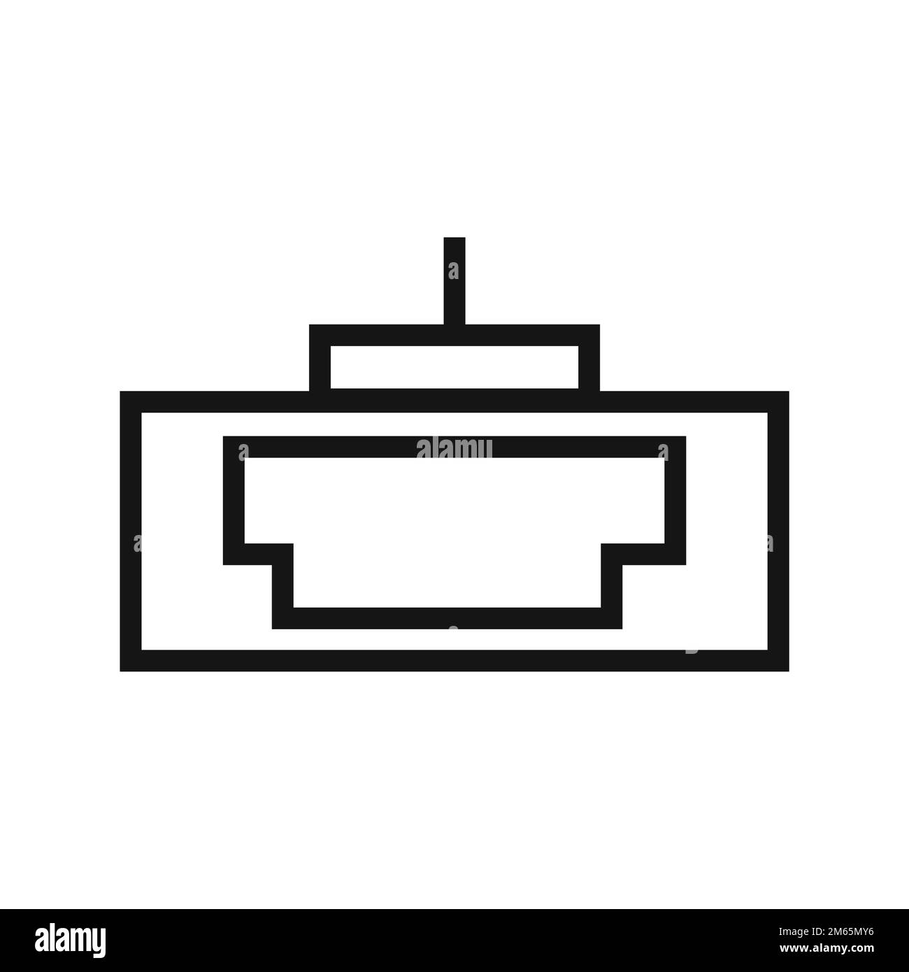 HDMI line icon isolated on white background. Black flat thin icon on ...