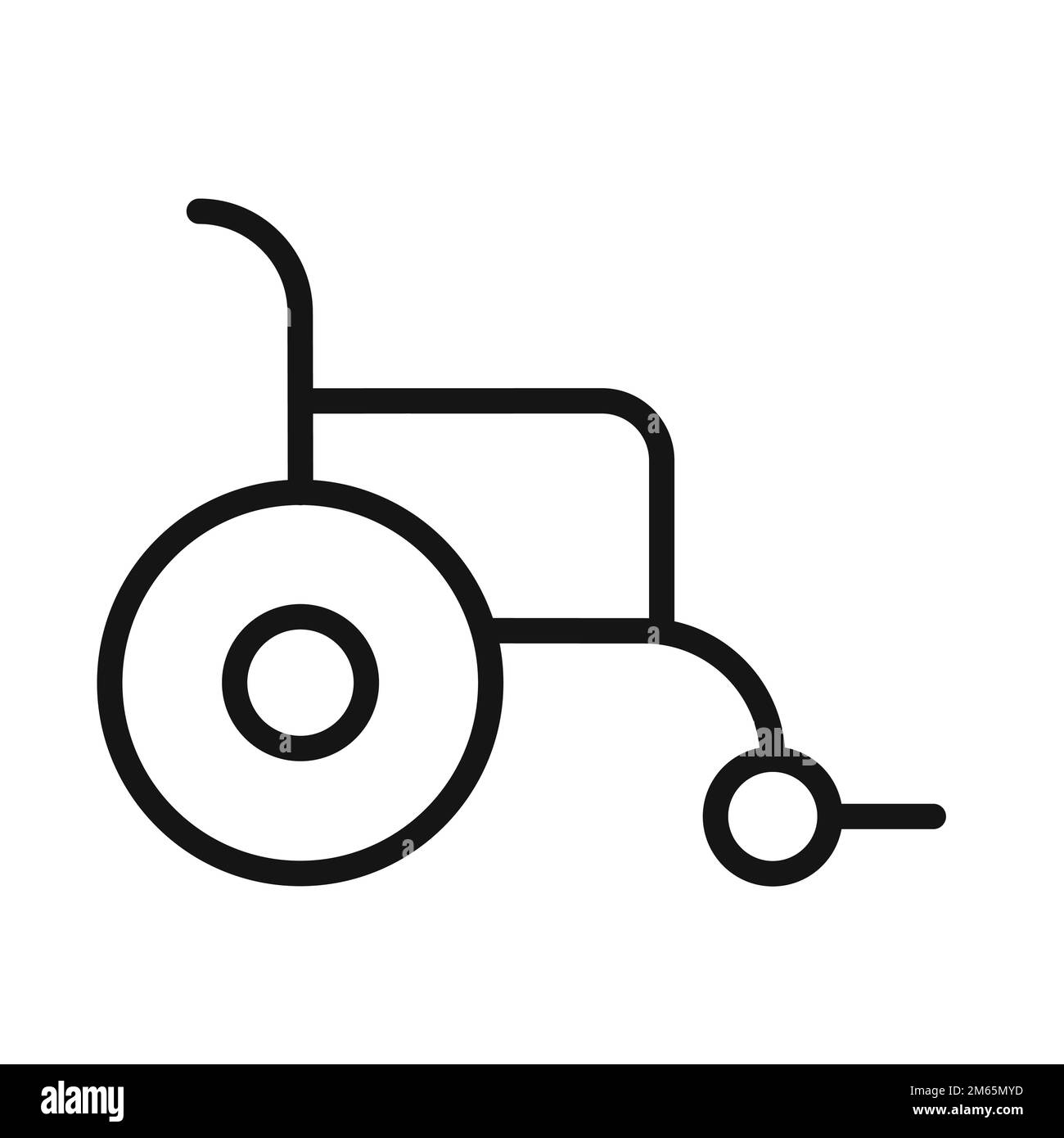 Wheelchair line icon isolated on white background. Black flat thin icon ...