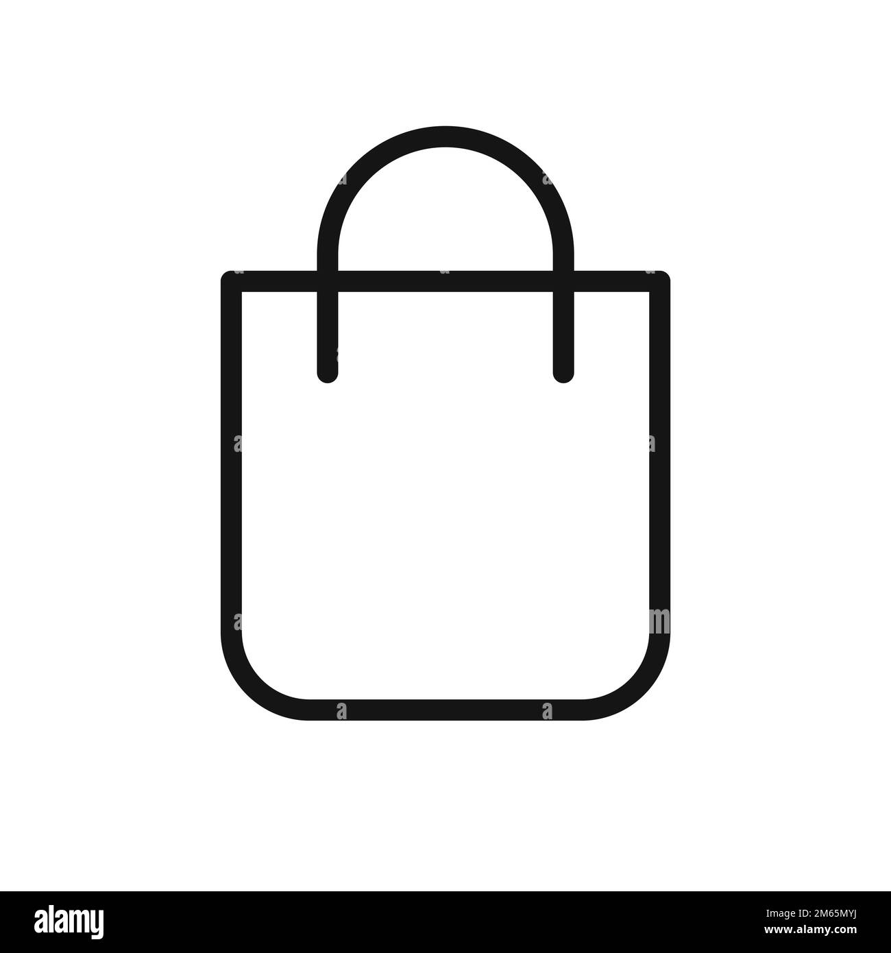 Bag line icon isolated on white background. Black flat thin icon on ...