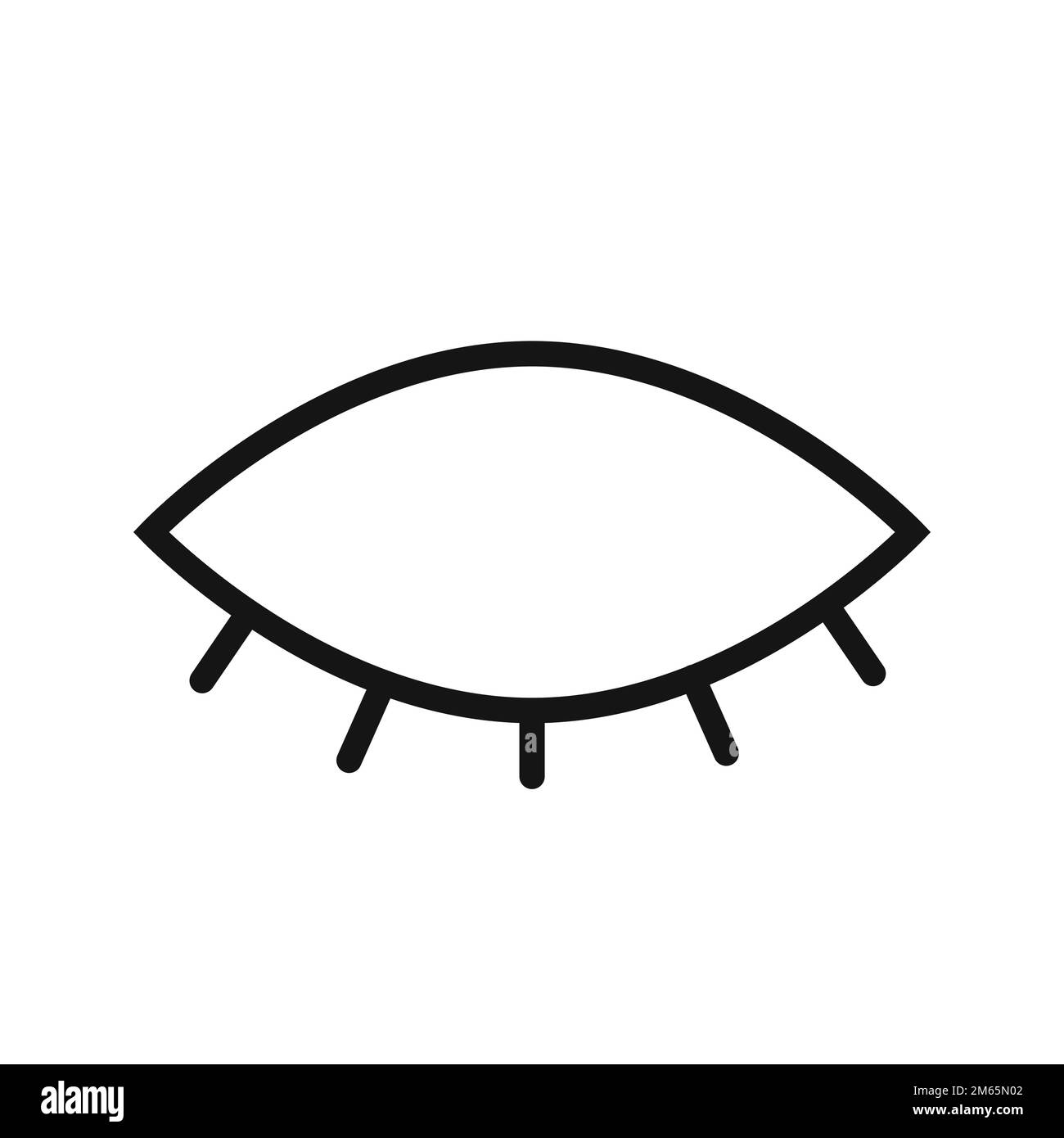 Hide eye line icon isolated on white background. Black flat thin icon ...