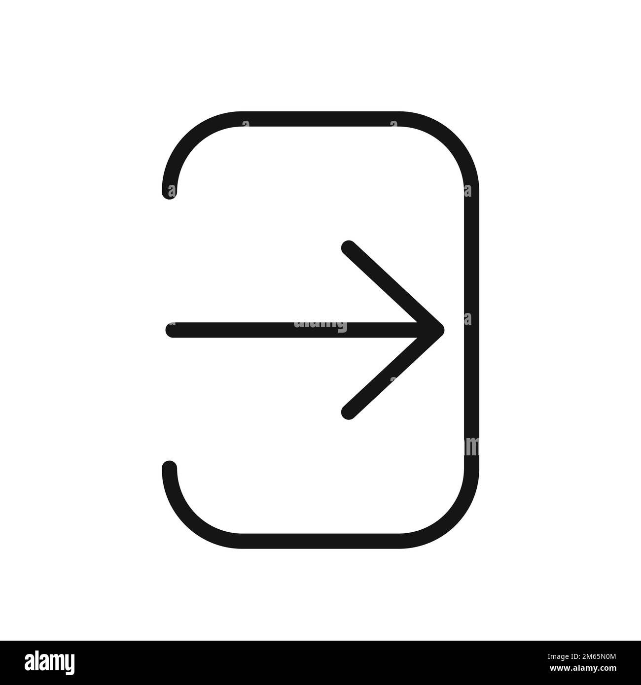 Login line icon isolated on white background. Black flat thin icon on ...