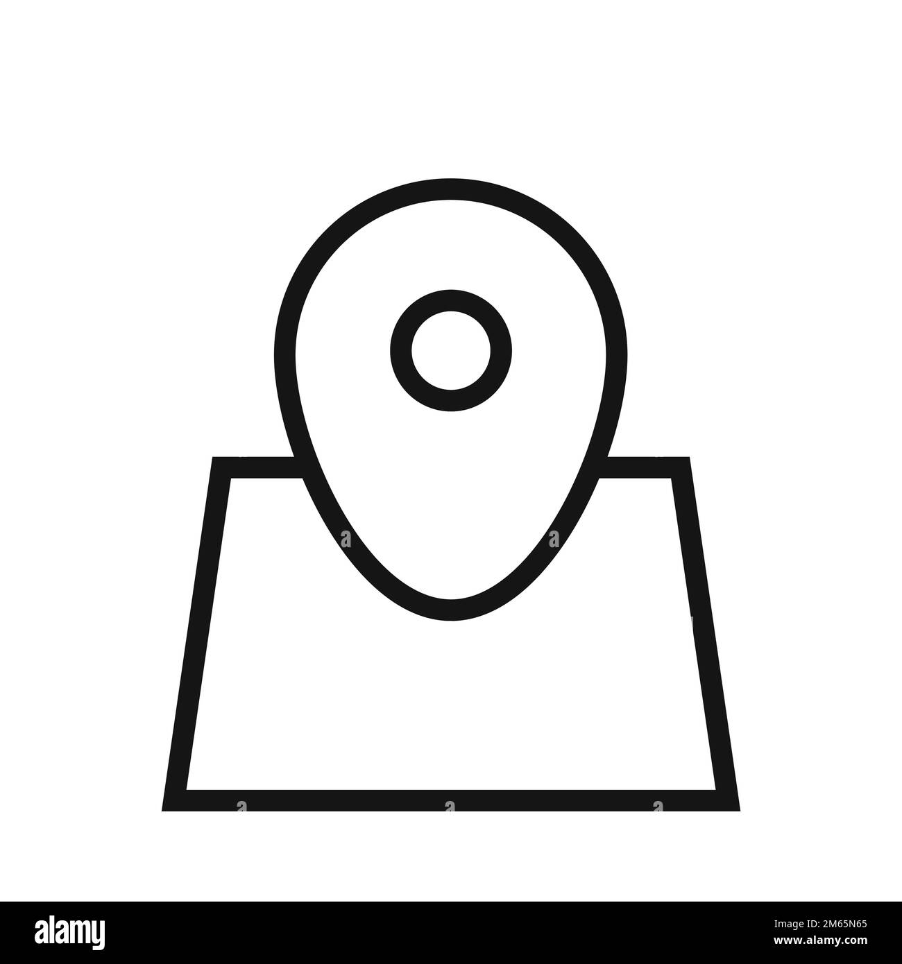 Map line icon isolated on white background. Black flat thin icon on ...