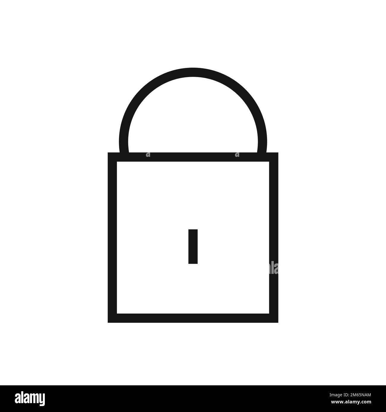 Padlock password line icon isolated on white background. Black flat ...