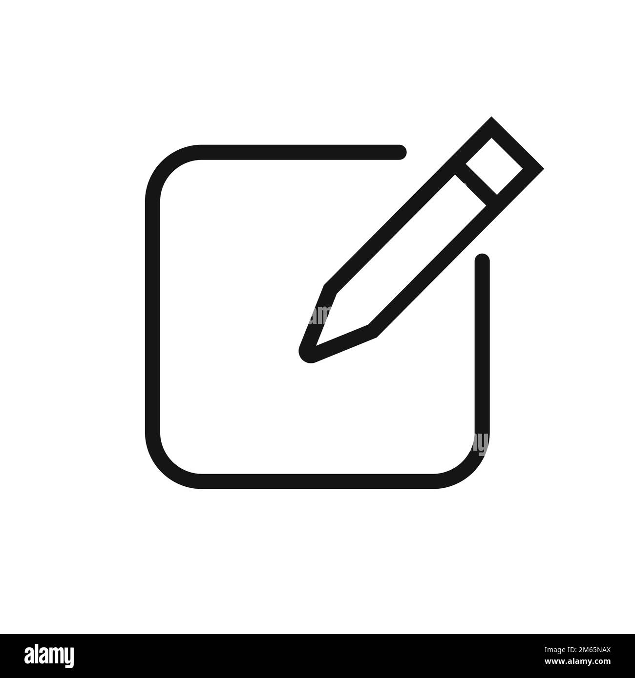 Edit line icon isolated on white background. Black flat thin icon on ...