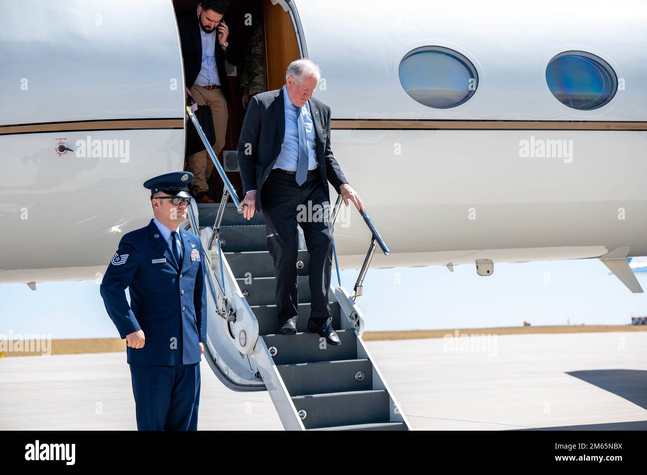 The Honorable Frank Kendall III, Secretary of the Air Force, disembarks ...