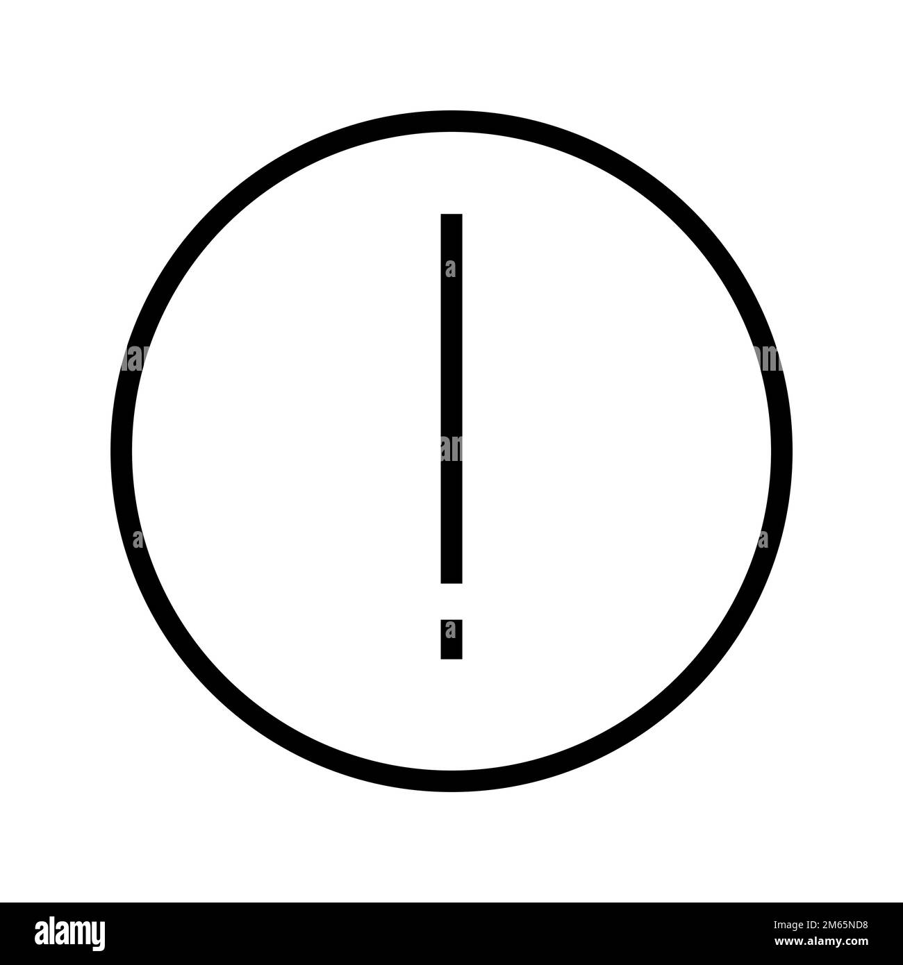 Alert circle icon line isolated on white background. Black flat thin ...