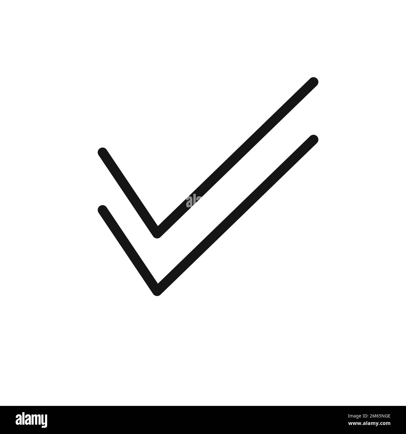 Done line icon isolated on white background. Black flat thin icon on ...