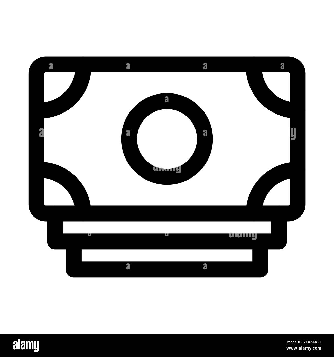 Cash icon line isolated on white background. Black flat thin icon on ...