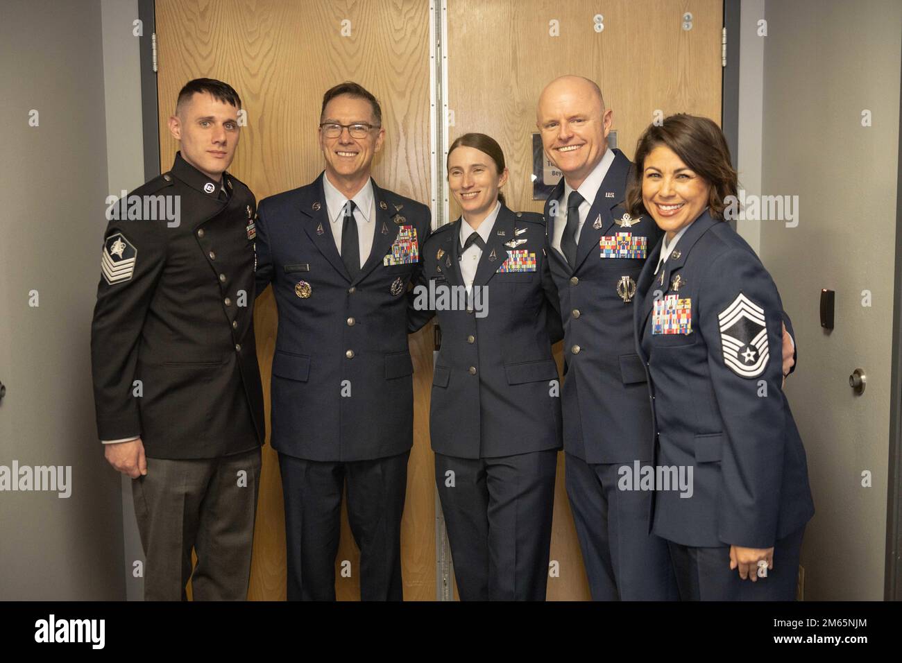Airmen and Guardians gather for a photo with Chief Master Sgt. of the ...