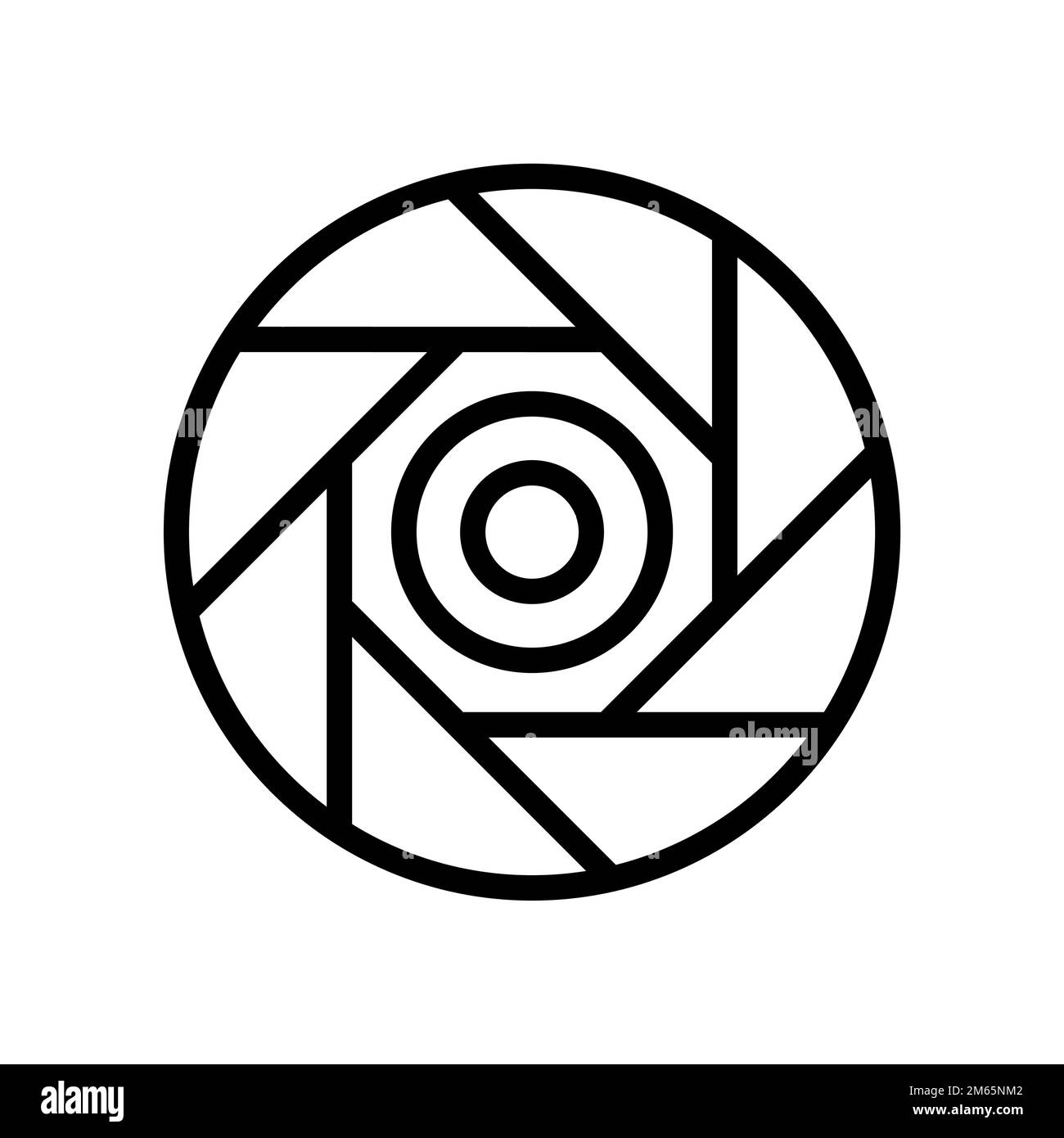 Aperture icon line isolated on white background. Black flat thin icon ...
