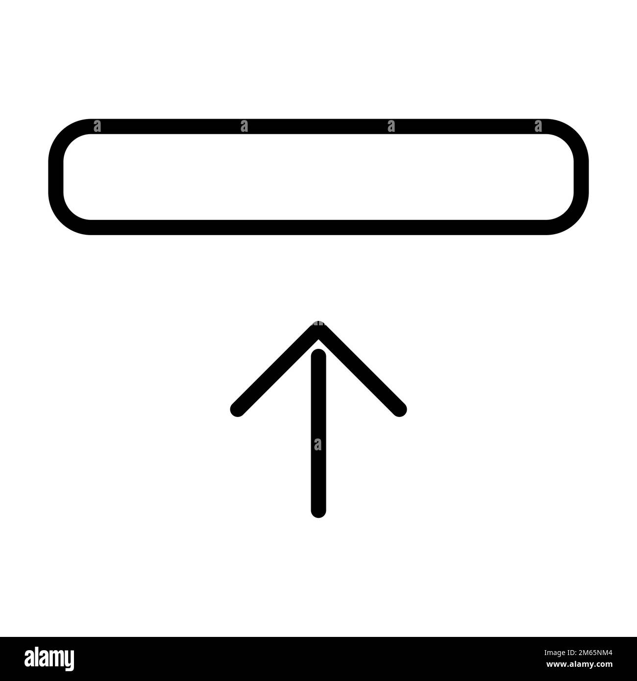 Upload icon line isolated on white background. Black flat thin icon on modern outline style ...