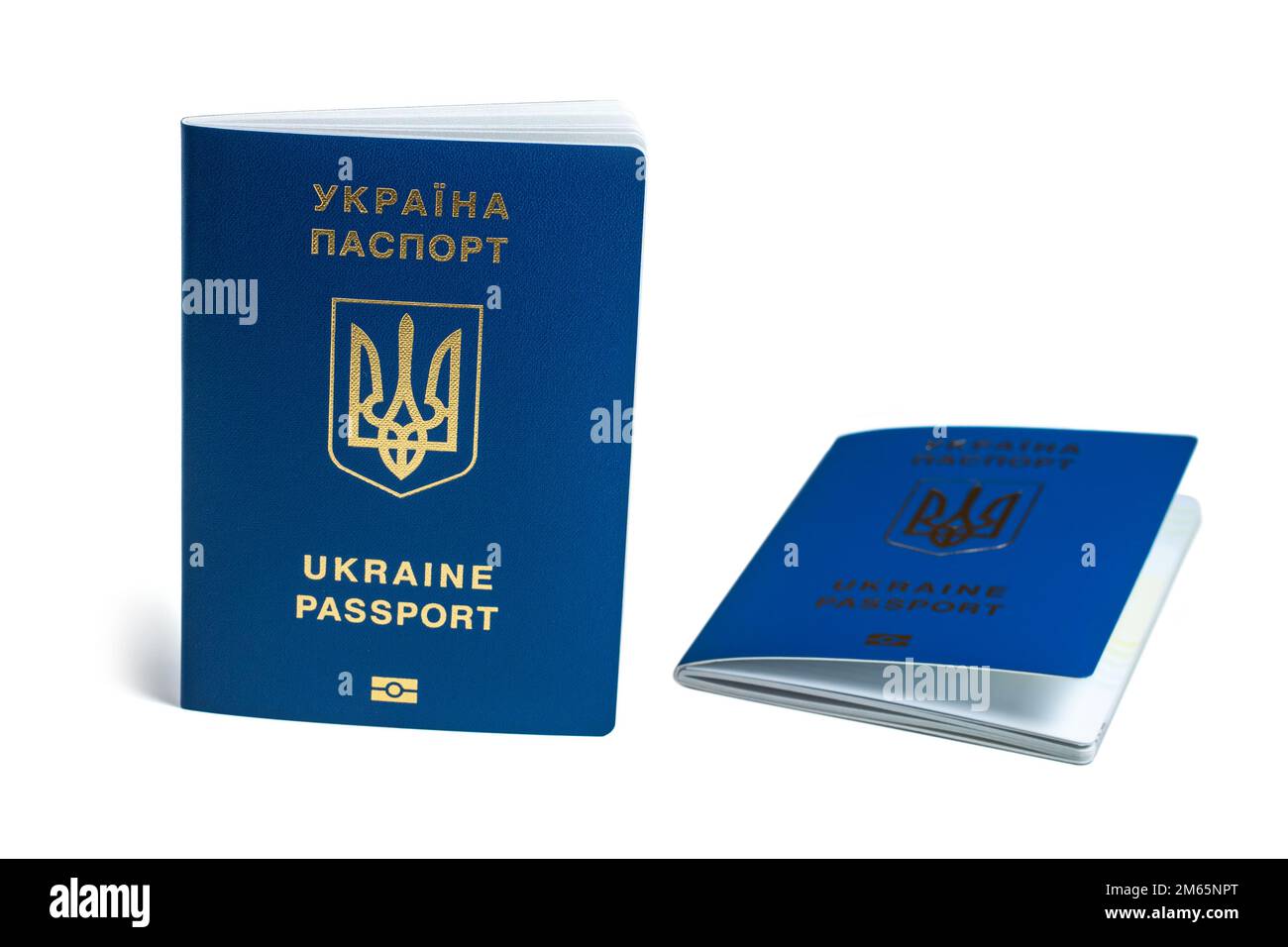 Foreign passport of Ukraine isolated on white background. Ukrainian ...
