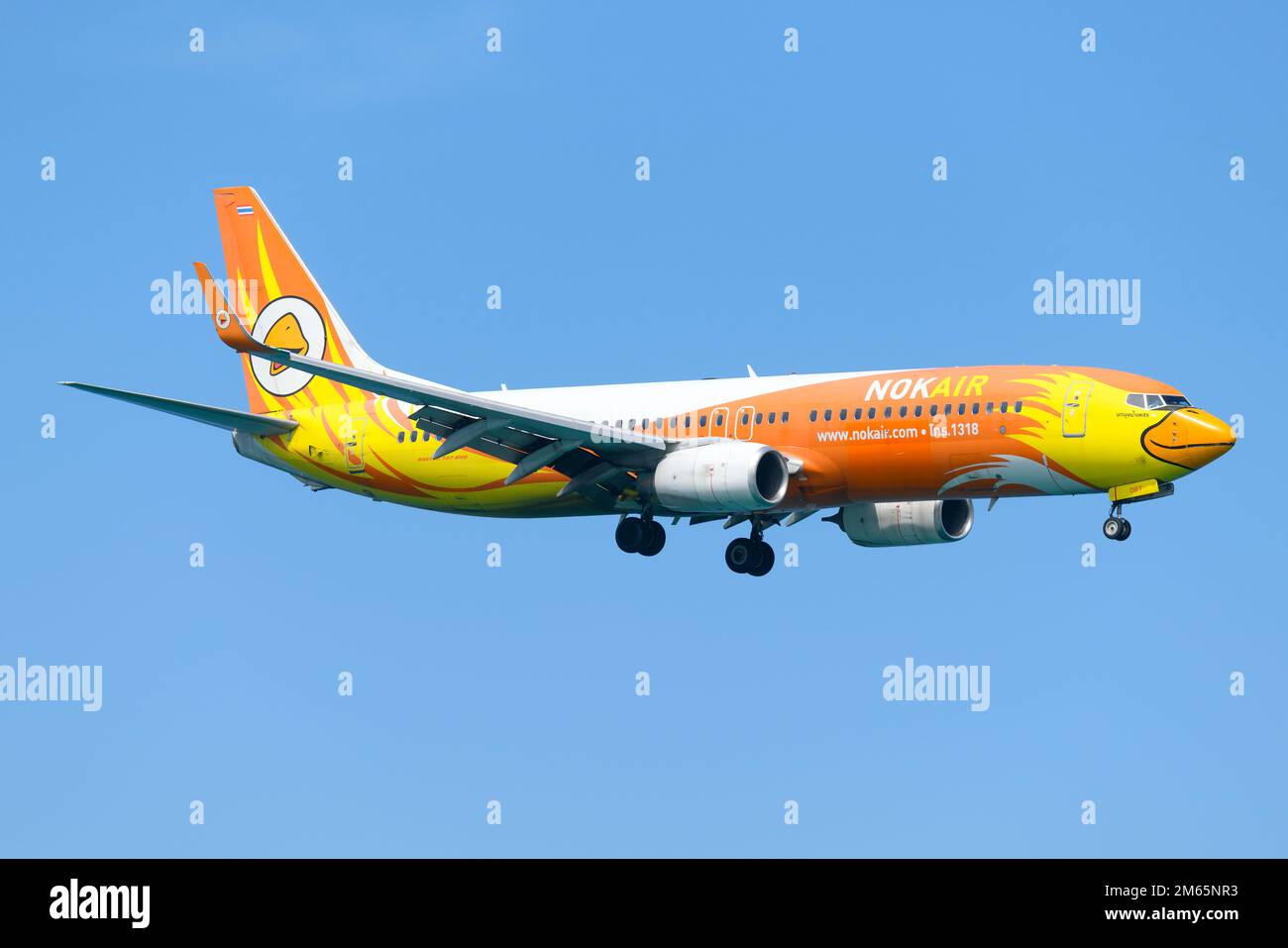 Nok Air Boeing 737-800 aircraft flying. Airplane 737 of NokAir Thailand ...