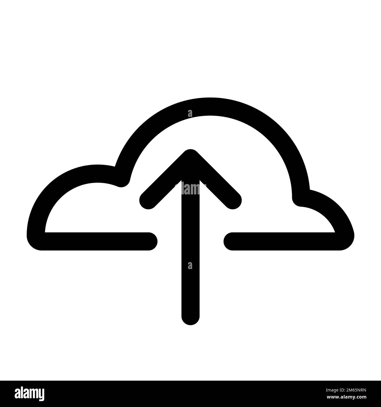 Cloud upload icon line isolated on white background. Black flat thin icon on modern outline ...