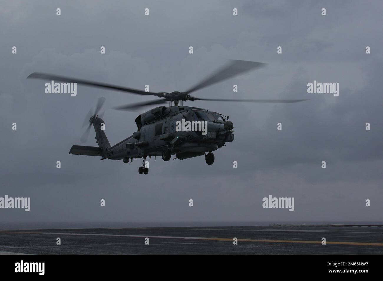 SULU SEA (April 4, 2022) An MH-60R Sea Hawk helicopter, assigned to the ...