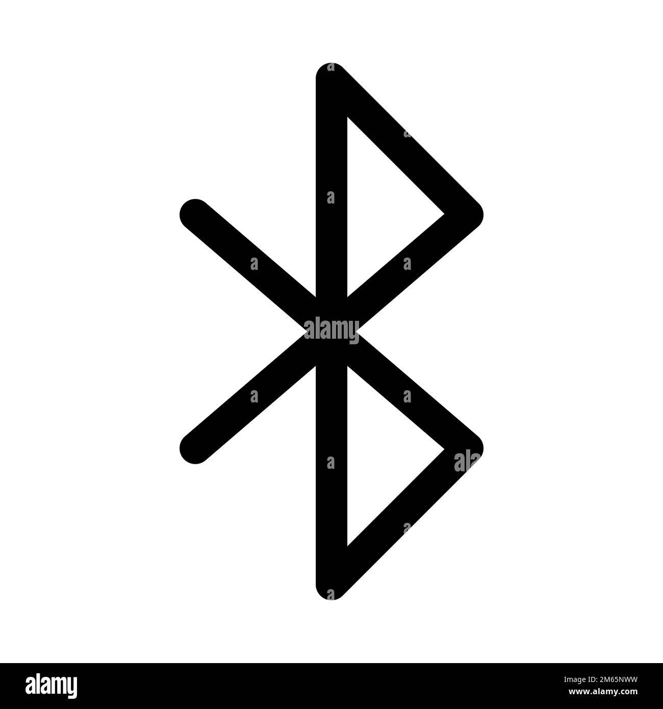 Bluetooth icon line isolated on white background. Black flat thin icon ...