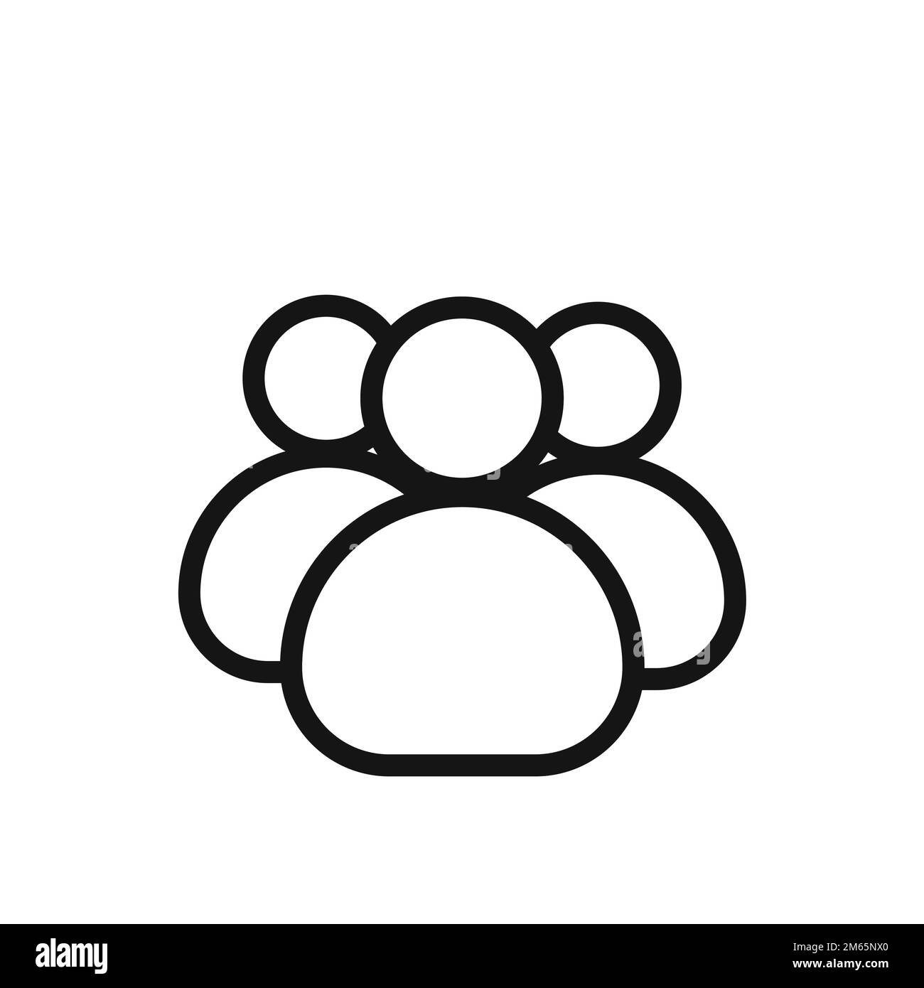 Group people line icon isolated on white background. Black flat thin ...