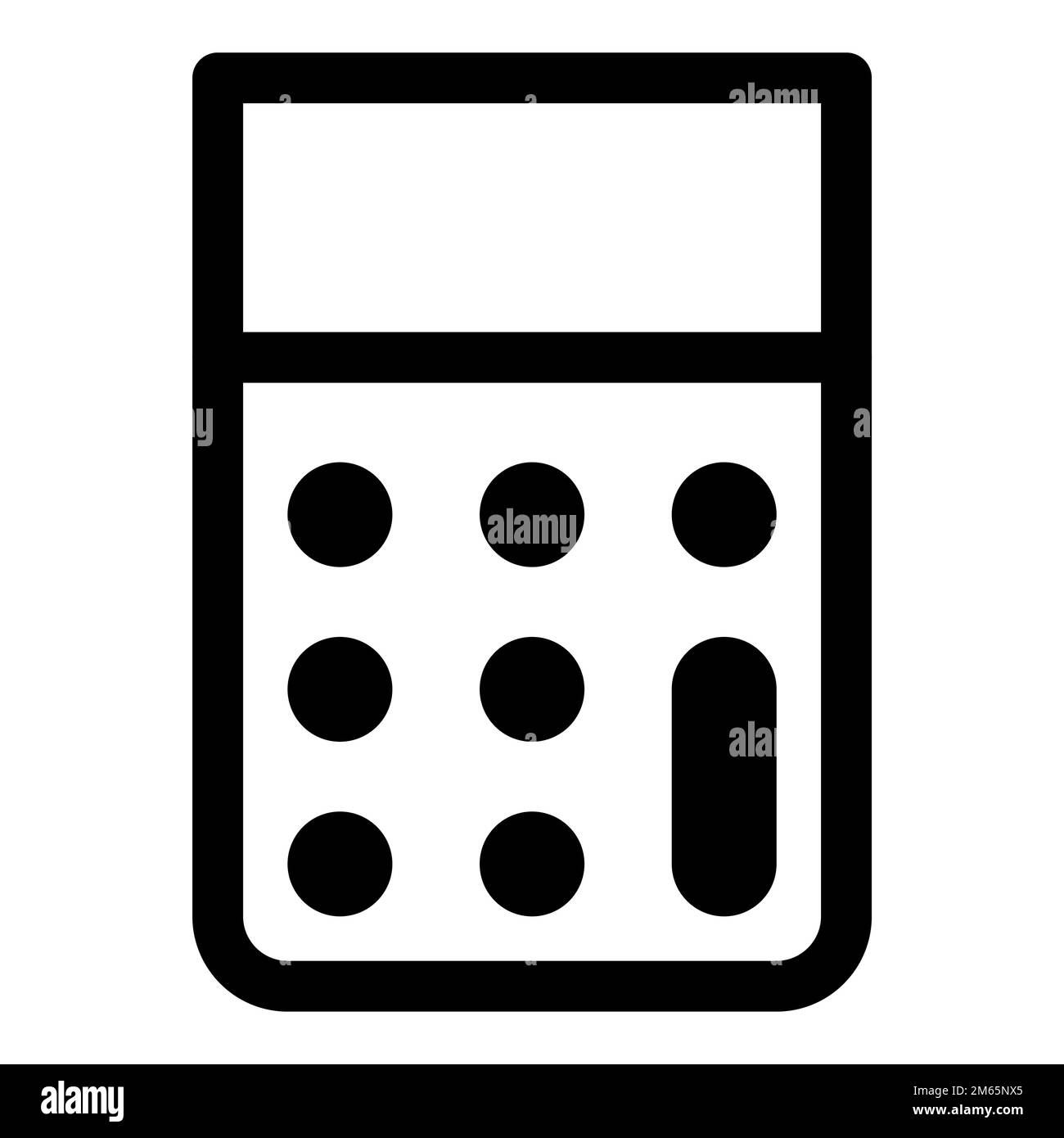 Calculator icon line isolated on white background. Black flat thin icon ...