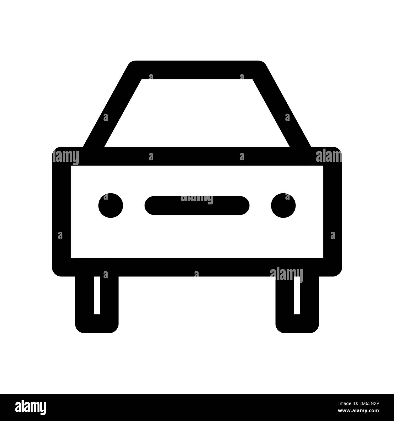 Car icon line isolated on white background. Black flat thin icon on ...