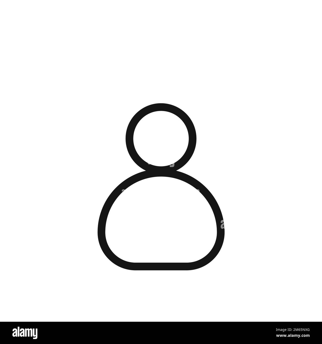 Human line icon isolated on white background. Black flat thin icon on ...