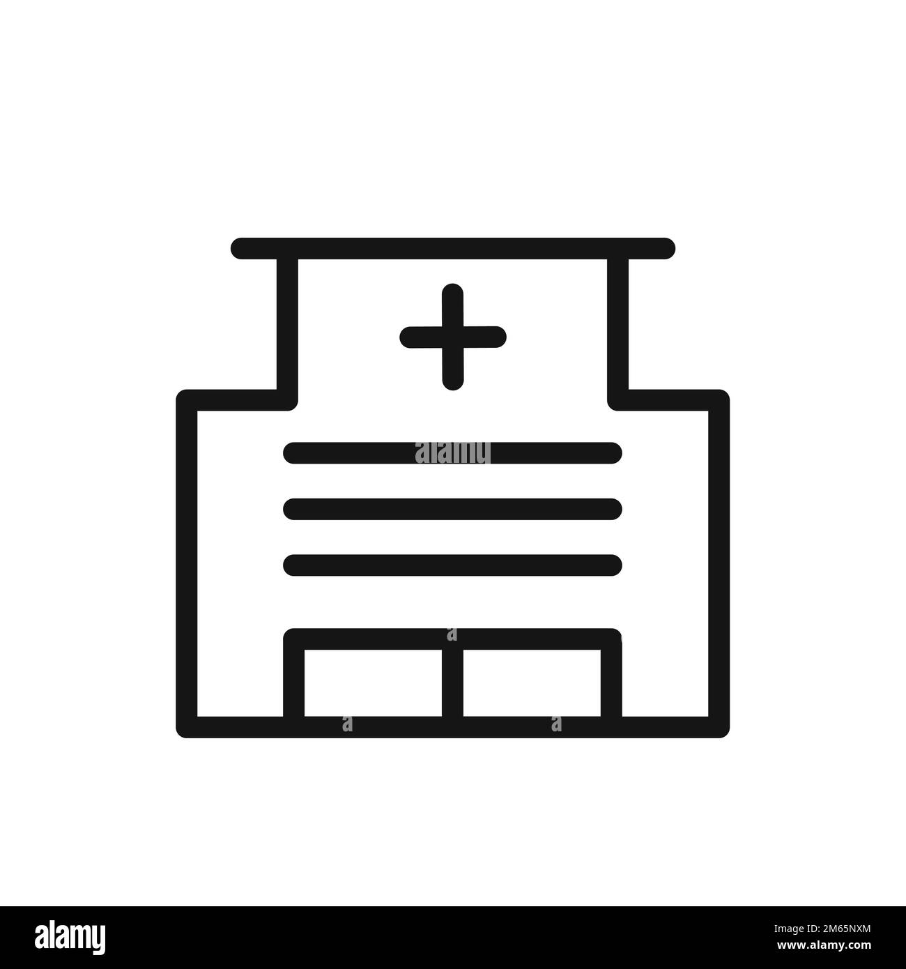 Hospital line icon isolated on white background. Black flat thin icon ...