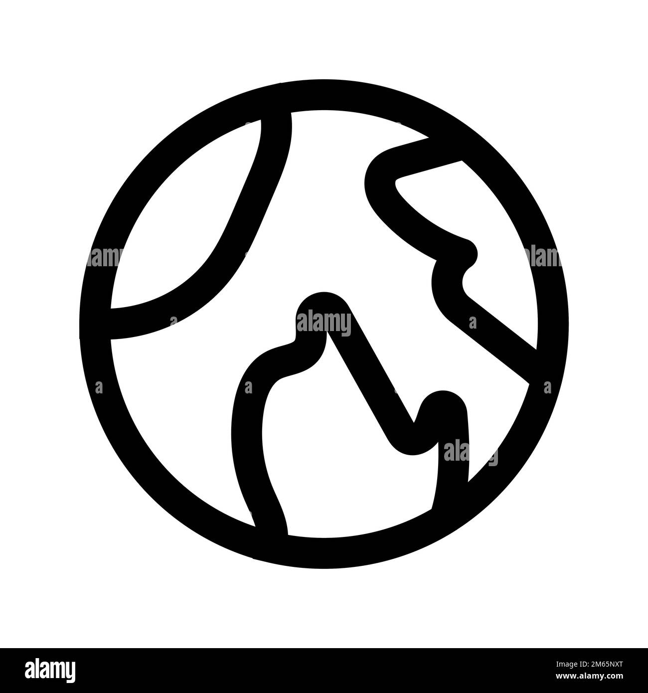 Earth icon line isolated on white background. Black flat thin icon on ...