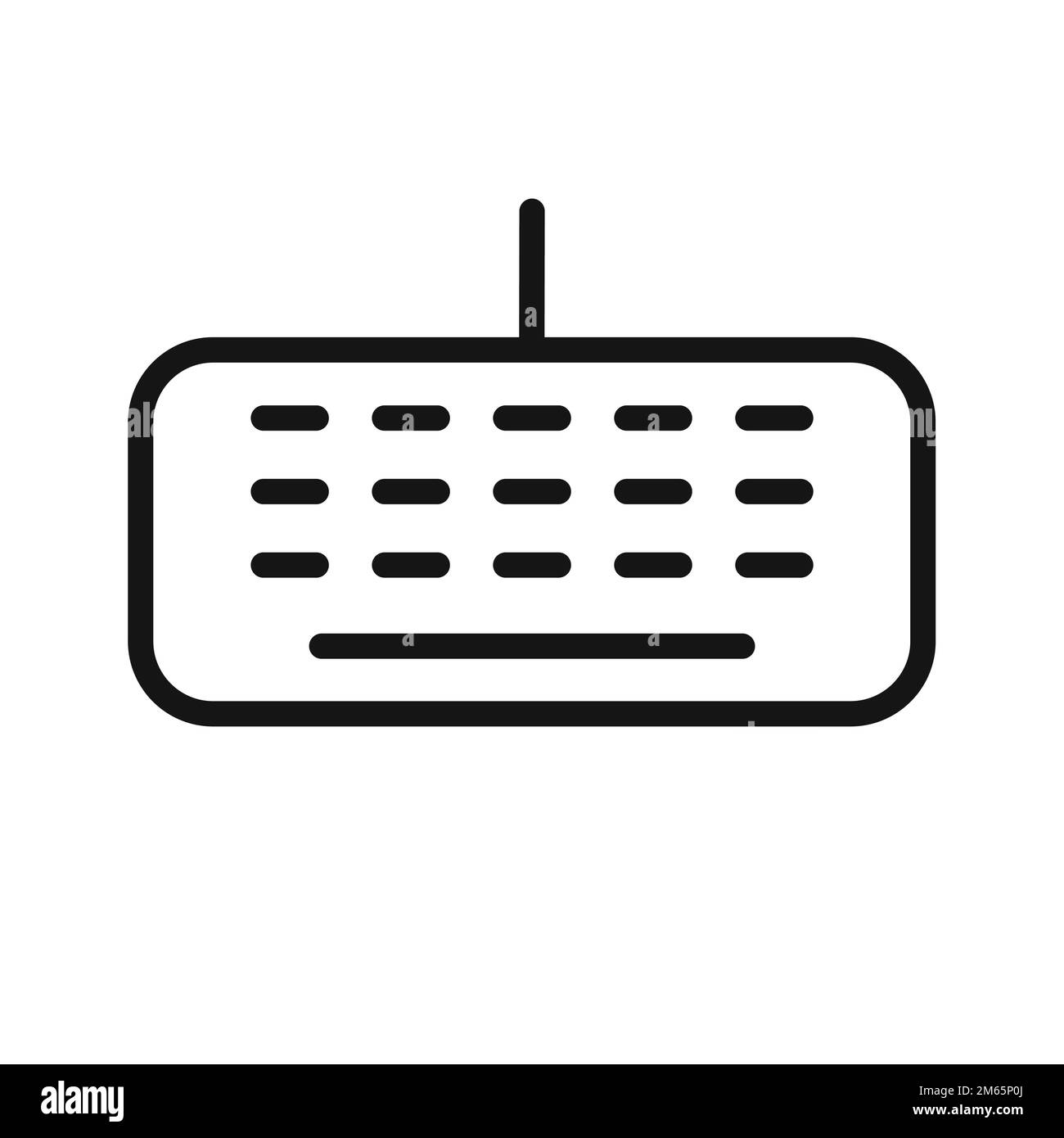 Keyboard line icon isolated on white background. Black flat thin icon ...