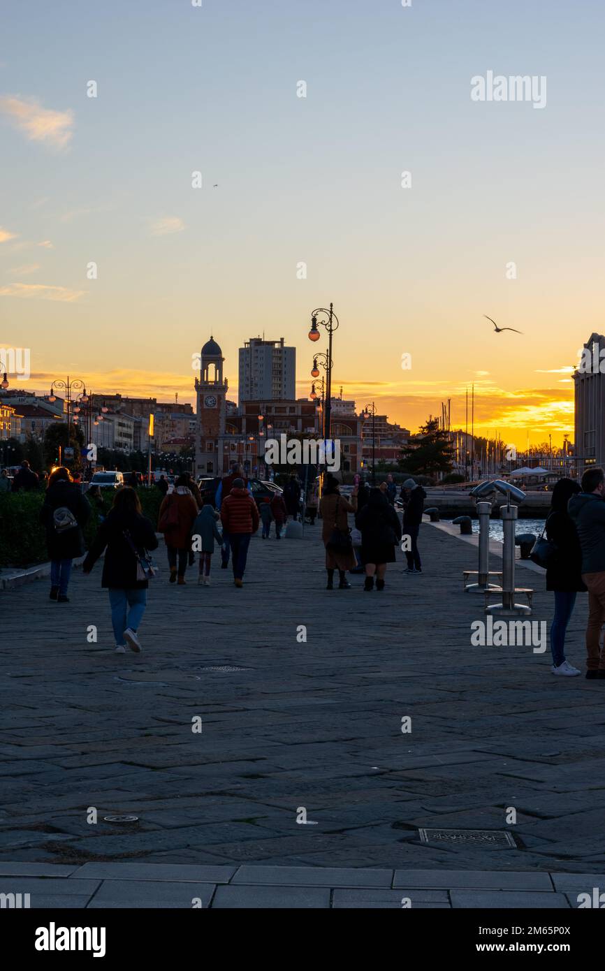 Beautiful sunset city trieste hi-res stock photography and images - Alamy