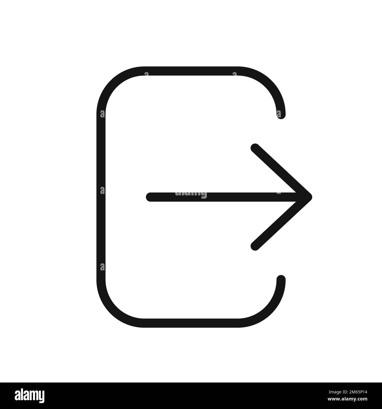 Logout line icon isolated on white background. Black flat thin icon on ...