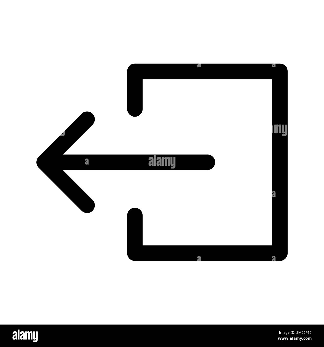 Exit icon line isolated on white background. Black flat thin icon on ...