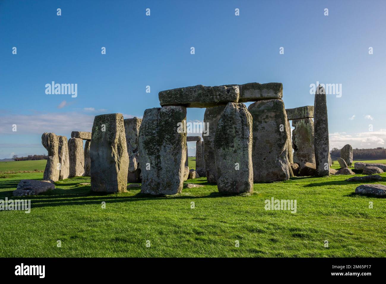 Stonehenge, an ancient prehistoric stone monument near Salisbury ...