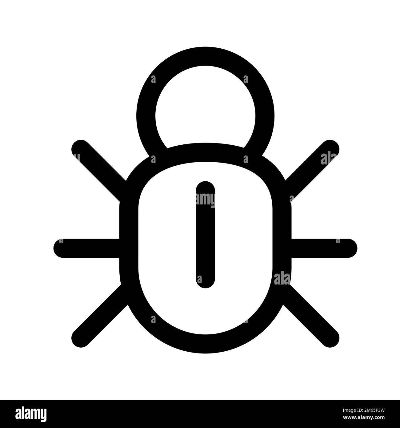 Bug icon line isolated on white background. Black flat thin icon on ...