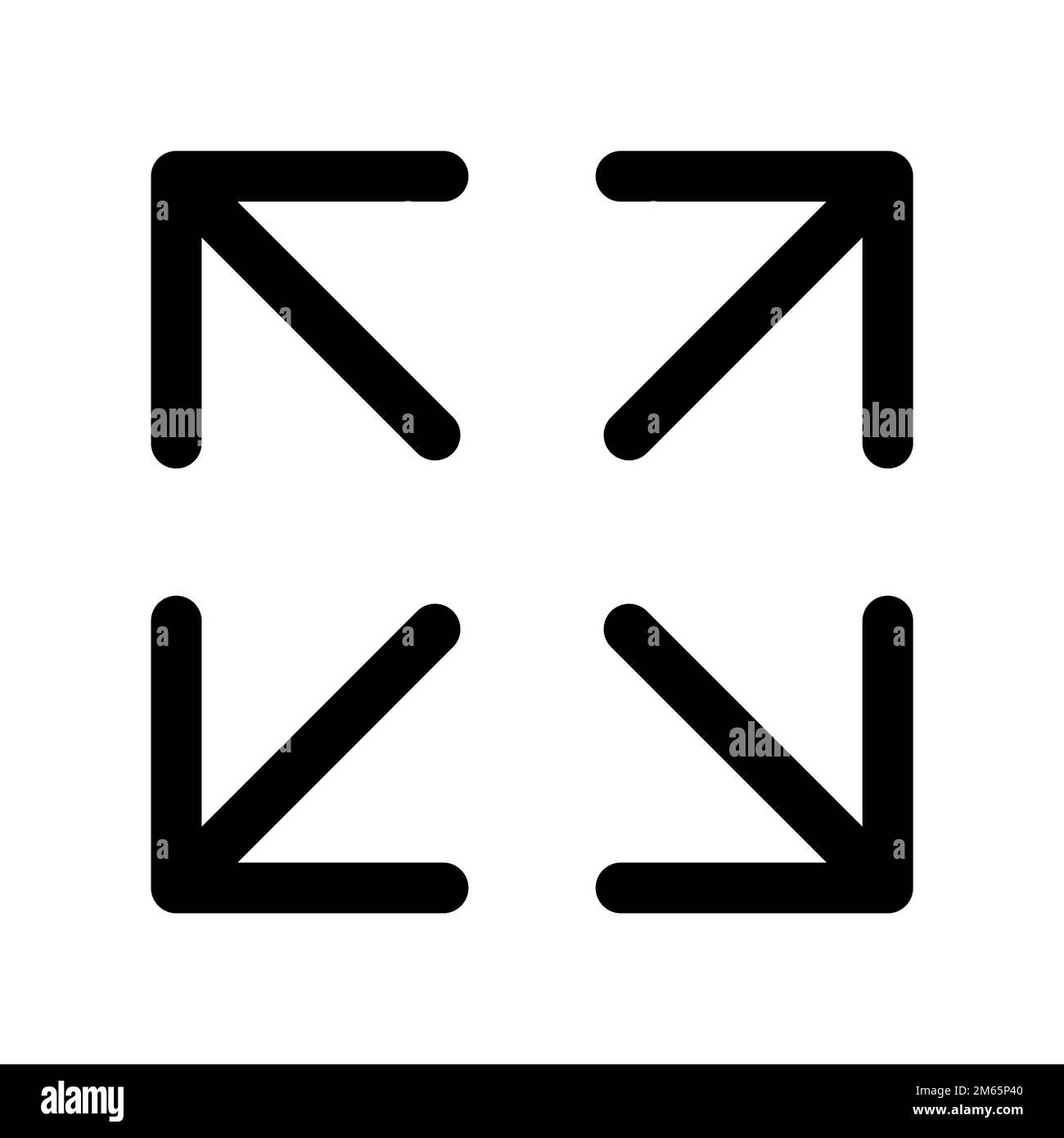 Expand Icon Line Isolated On White Background Black Flat Thin Icon On
