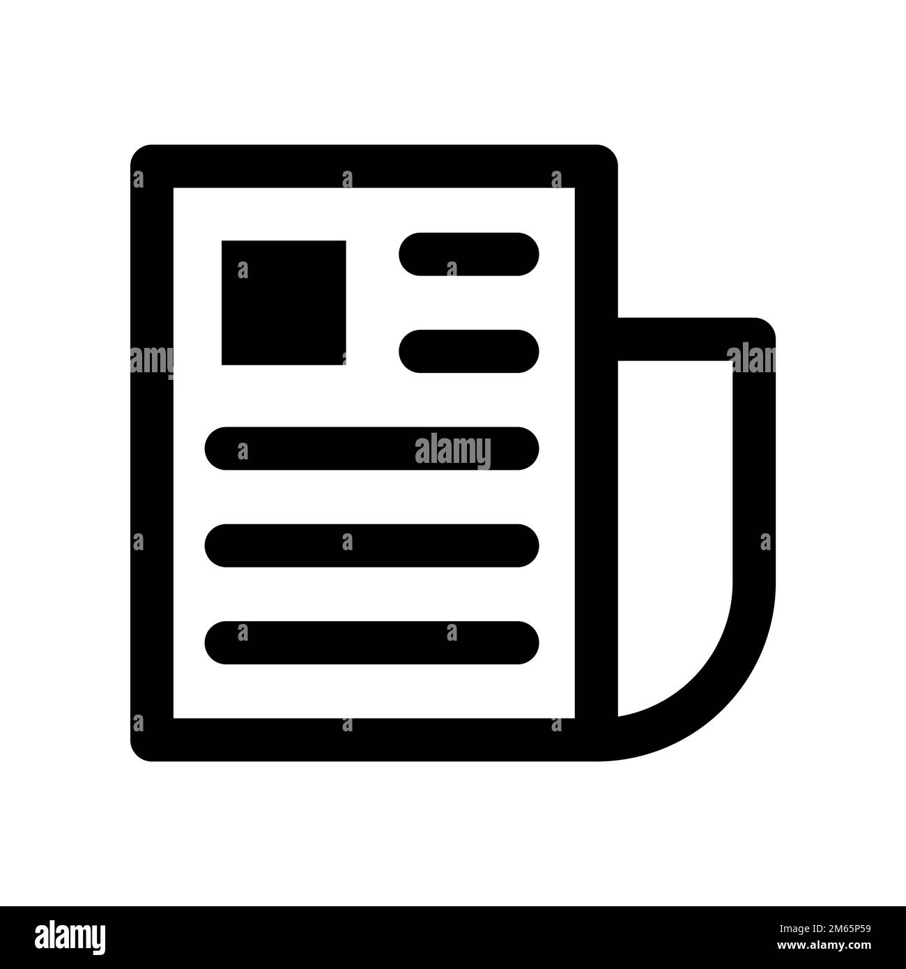 Newspaper icon line isolated on white background. Black flat thin icon ...