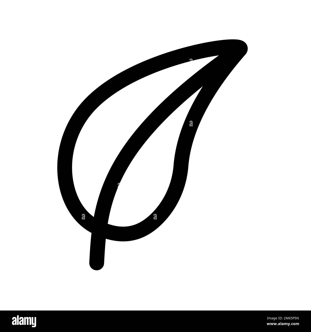 Leaf icon line isolated on white background. Black flat thin icon on ...
