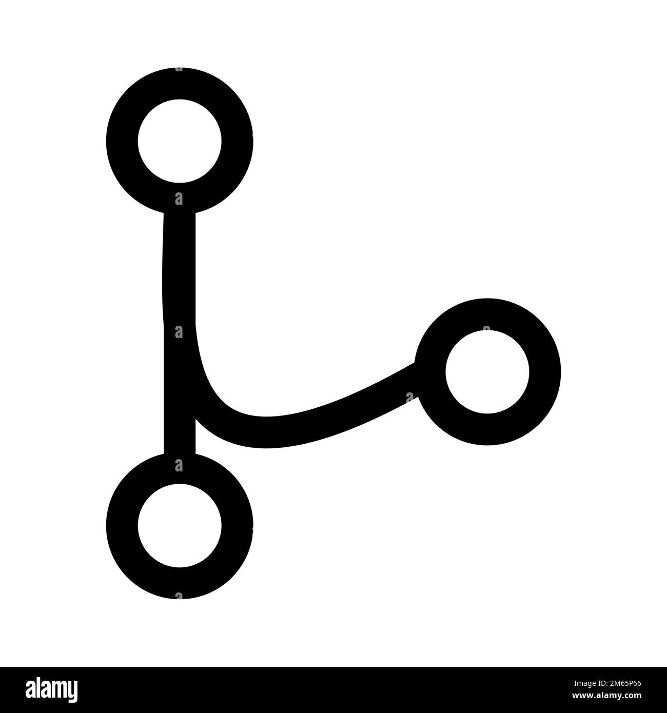 Git merge icon line isolated on white background. Black flat thin icon on modern outline style ...