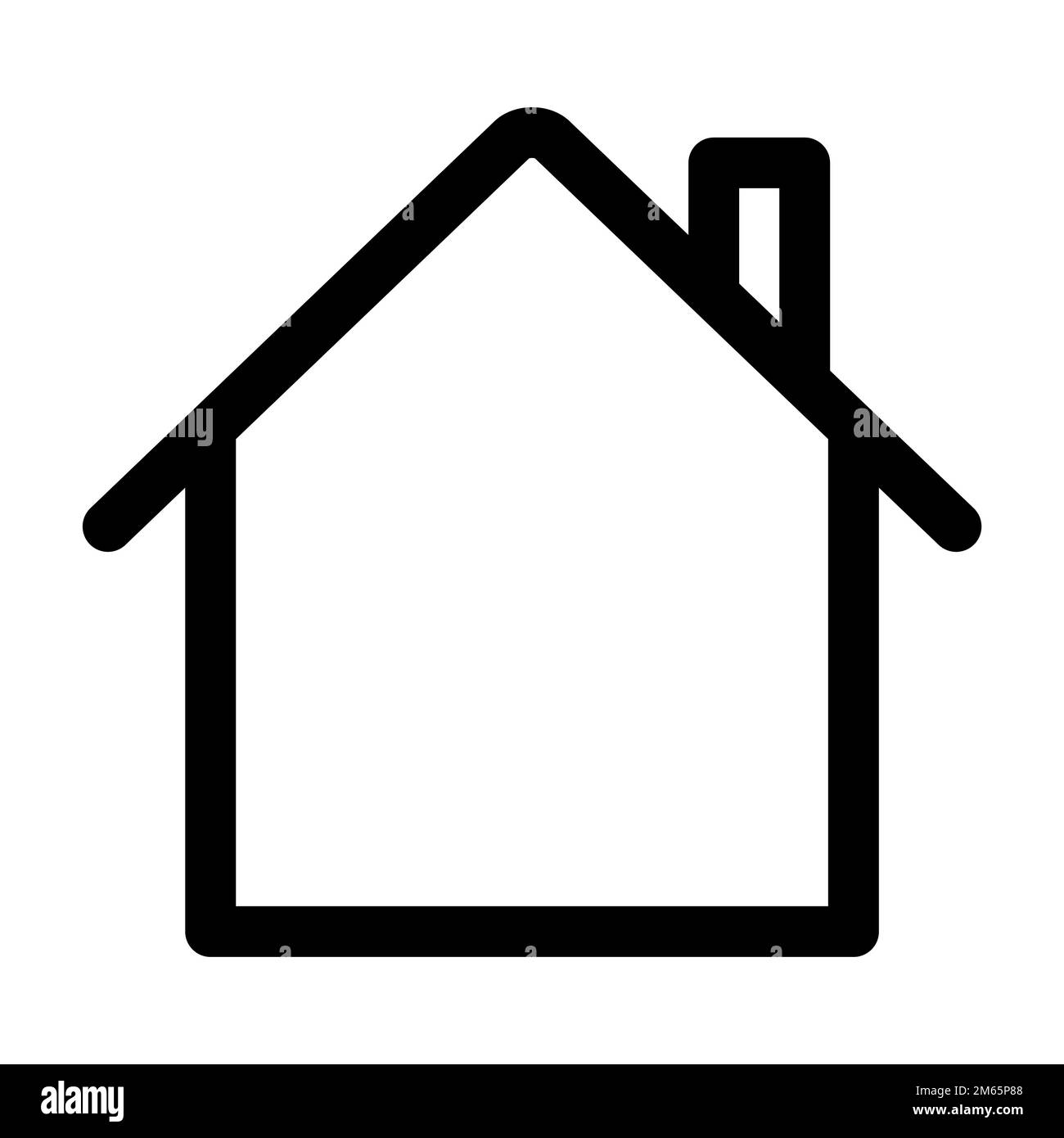 Home icon line isolated on white background. Black flat thin icon on ...