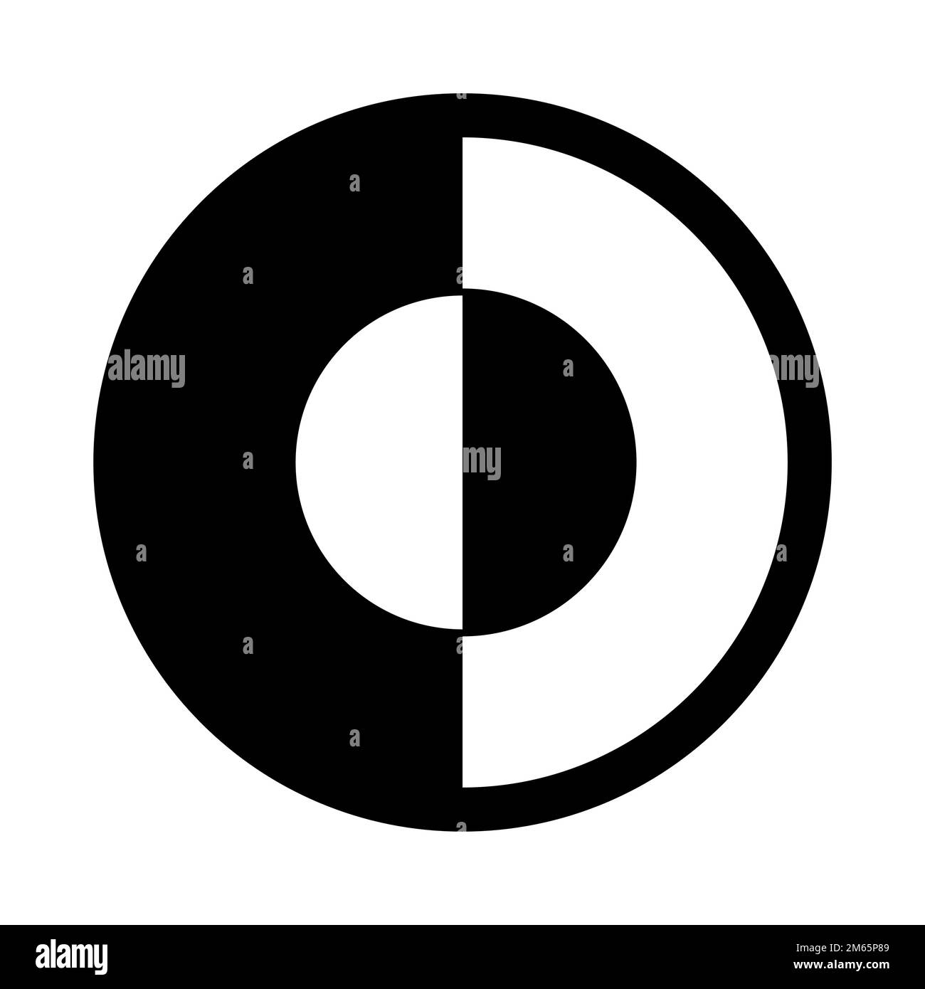 Invert mode icon line isolated on white background. Black flat thin ...