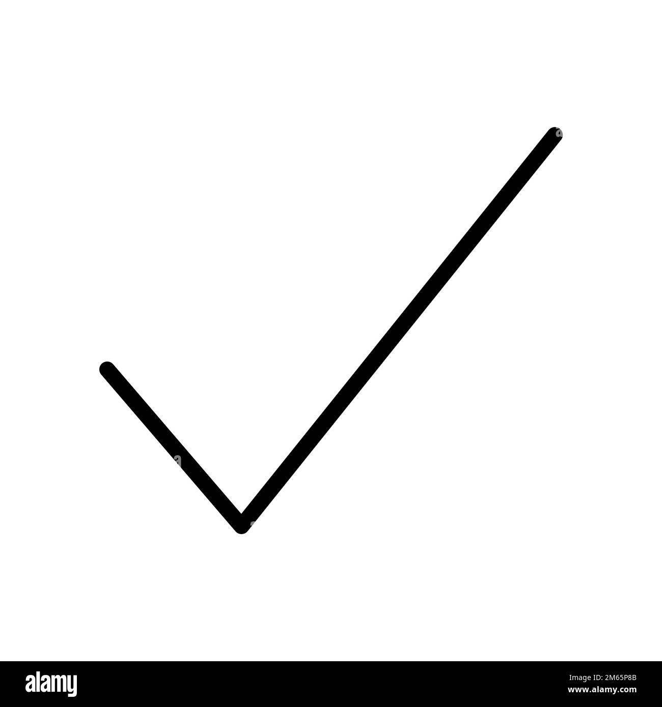 Check icon line isolated on white background. Black flat thin icon on ...