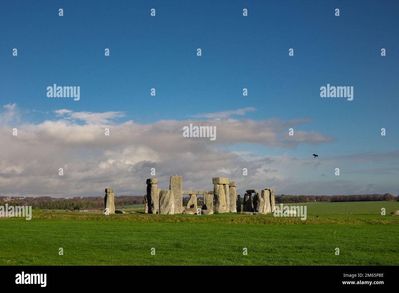 Stonehenge, an ancient prehistoric stone monument near Salisbury ...