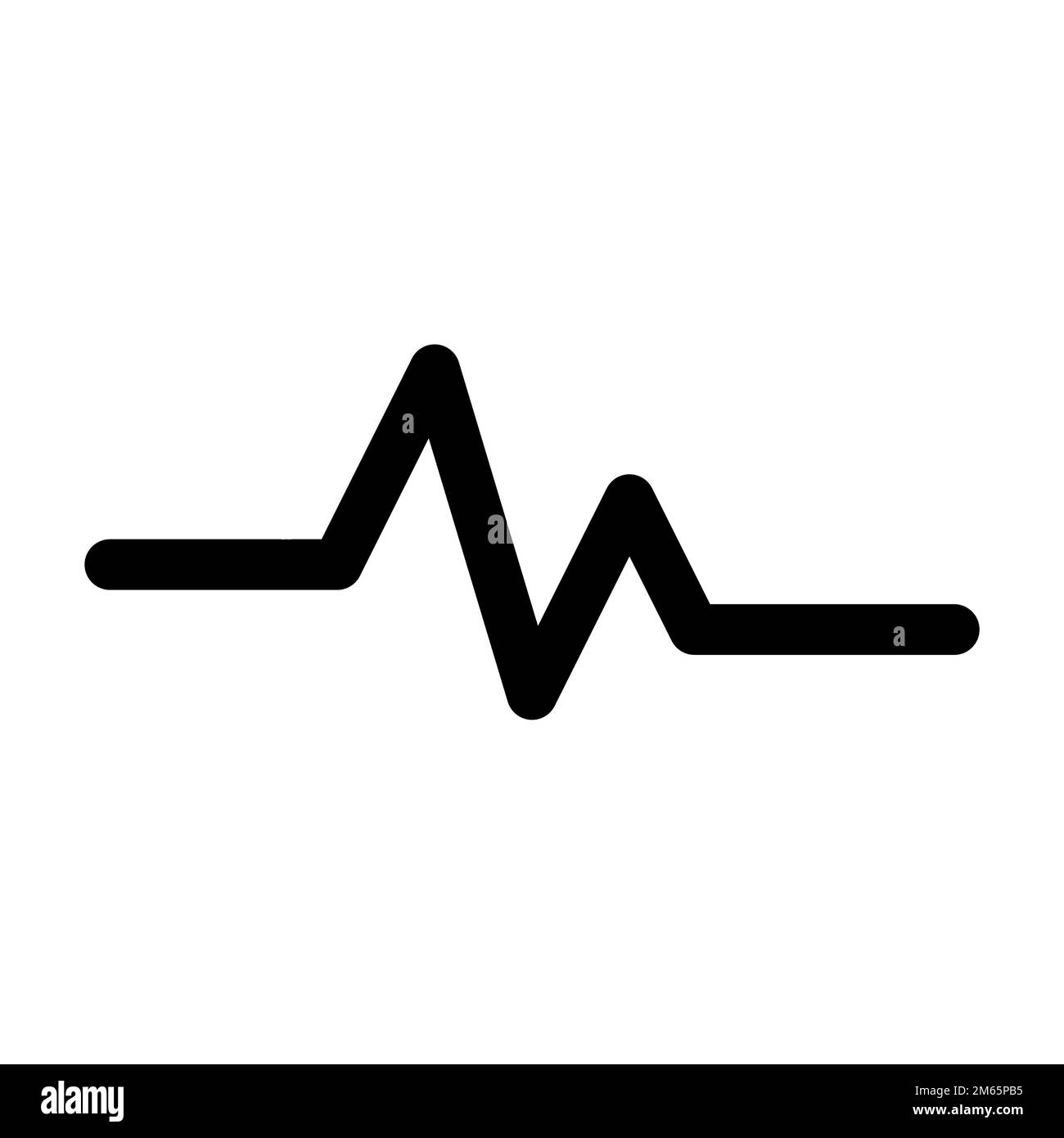 Pulse icon line isolated on white background. Black flat thin icon on ...