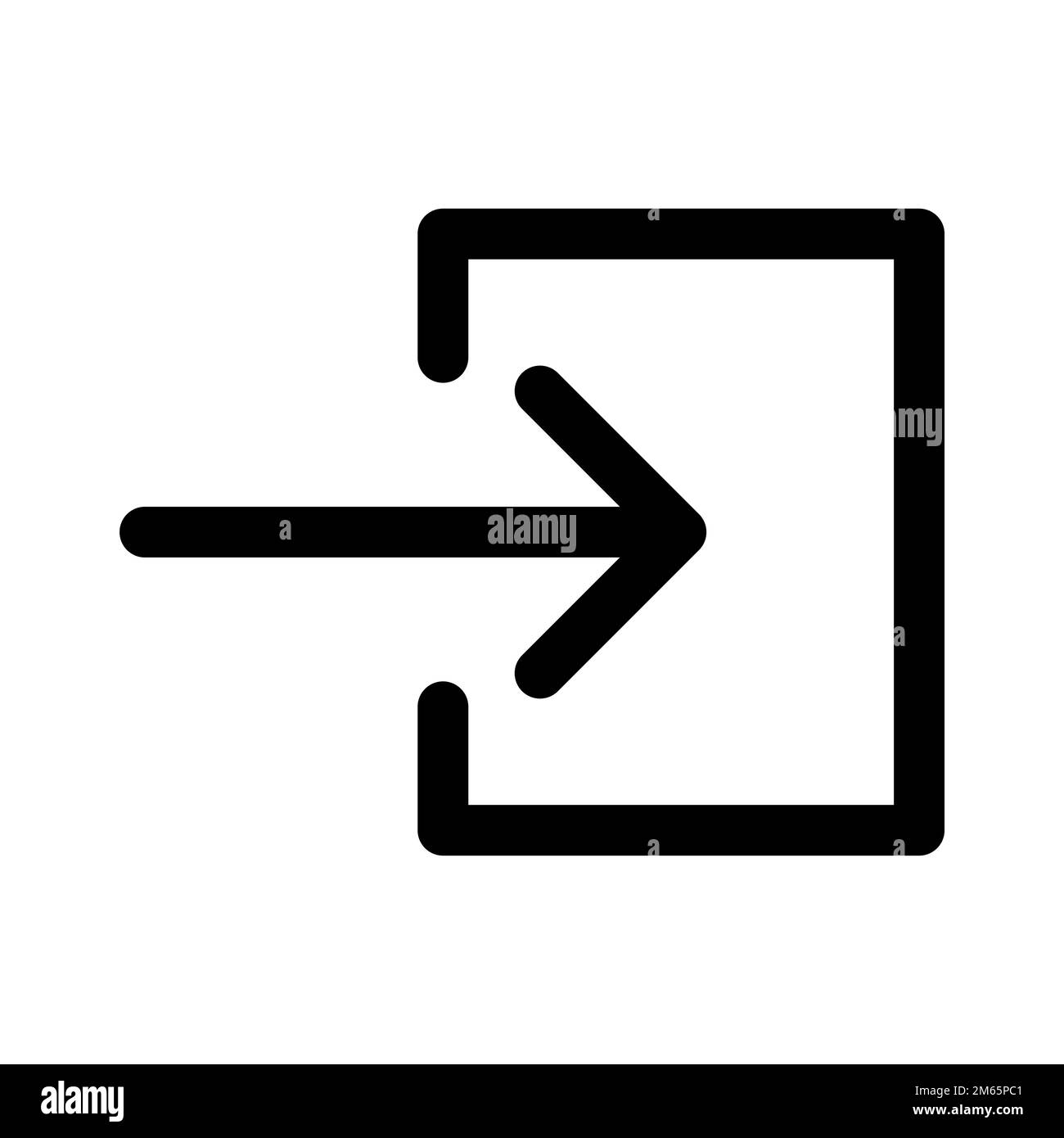 Enter icon line isolated on white background. Black flat thin icon on modern outline style ...